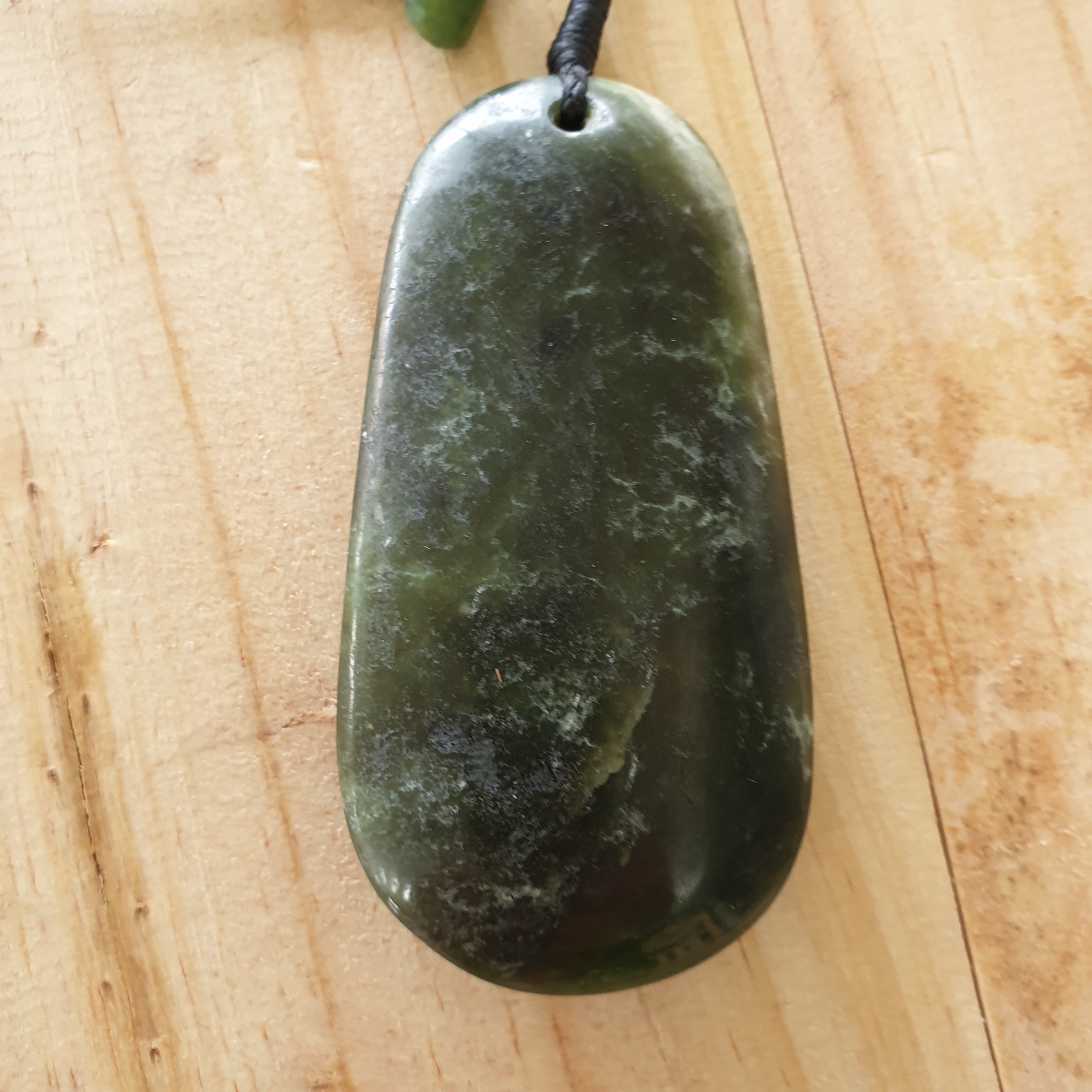 Large Natural Greenstone Pendant - 80 x 40 mm – Rivendell Shop